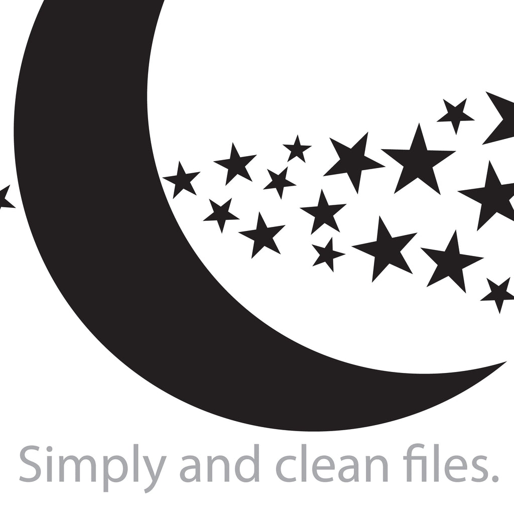 Moon and stars. Cut files for Cricut. Clip Art silhouettes (eps, svg ...