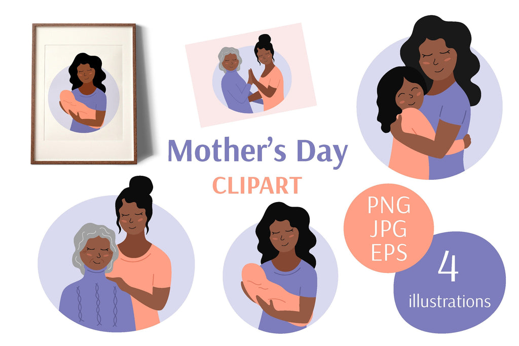 Mother's Day Clipart | EPS Vector Illustrations - So Fontsy