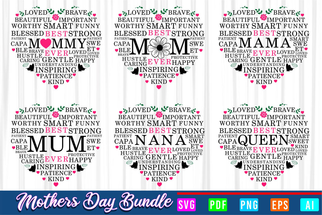 Mothers Day SVG Bundle, Mothers Day Sublimation Bundle, Mothers Day ...