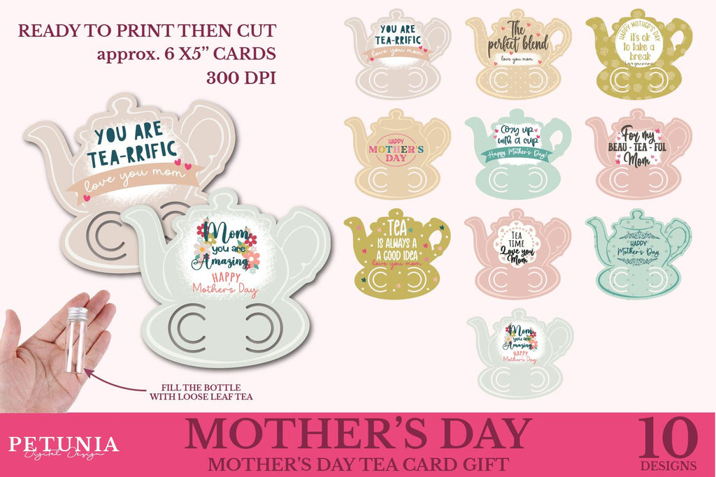 Mother's Day Tea Card Gift | Mother's Day Card - So Fontsy