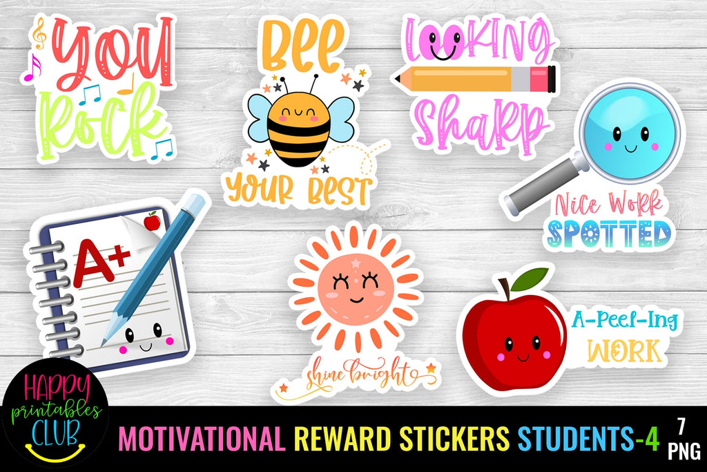 Motivational Reward Stickers for Students 4- Digital Reward Stickers ...