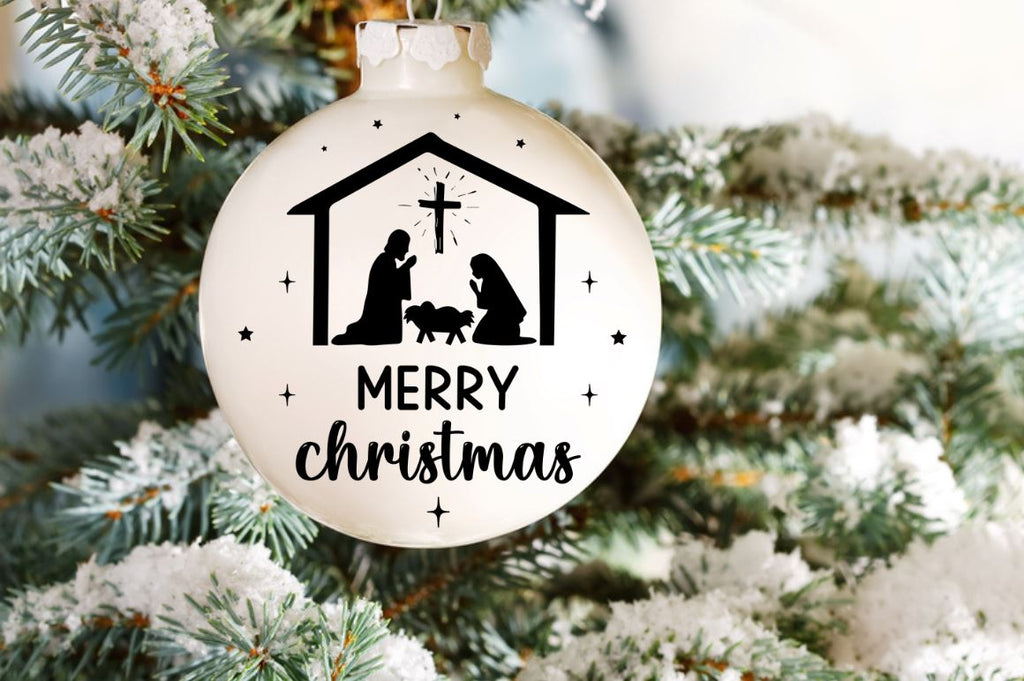 Nativity Christmas Ornament SVG Bundle - So Fontsy