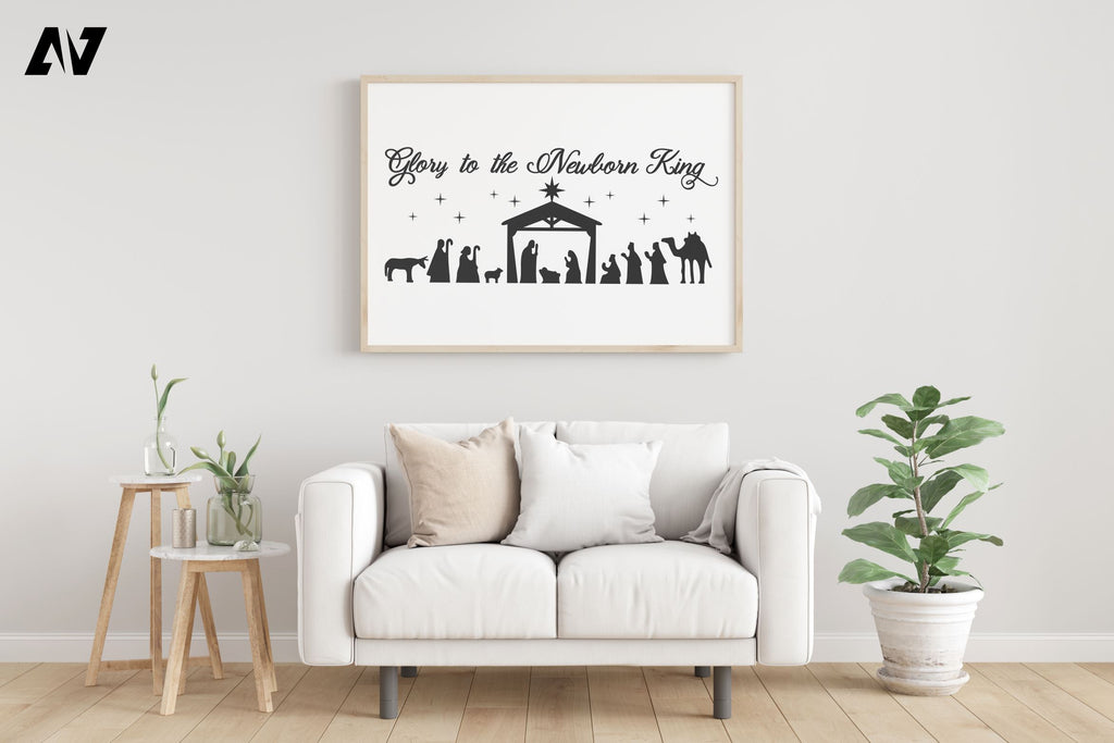 Nativity Svg, Glory to the Newborn King Svg, Christmas Svg - So Fontsy