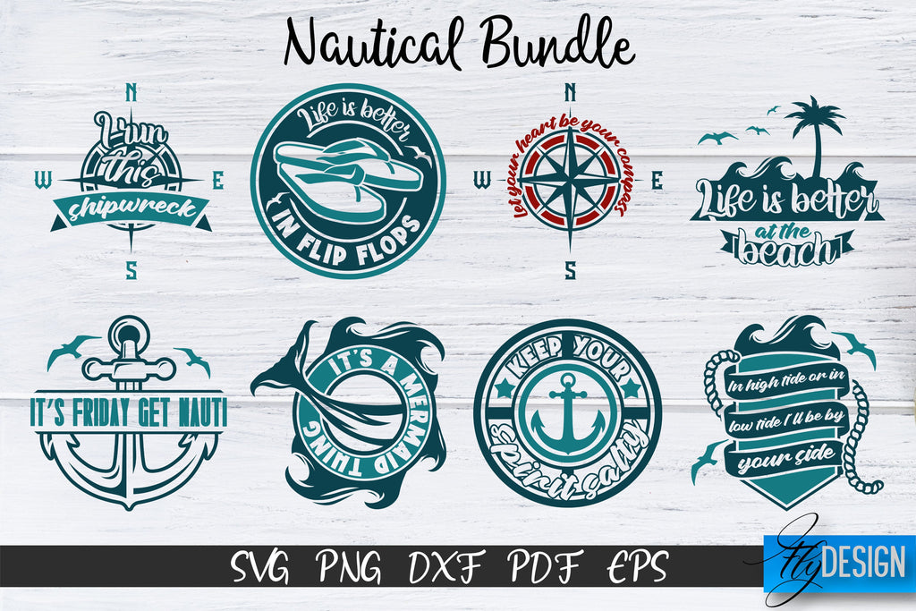 Nautical SVG Bundle | Summer Quotes SVG | Anchor SVG | Beach - So Fontsy