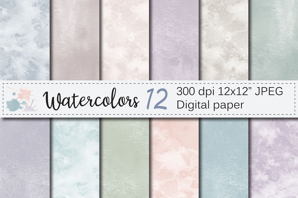 Neutral Watercolor Digital Papers / Textures / Pastel Backgrounds - So ...