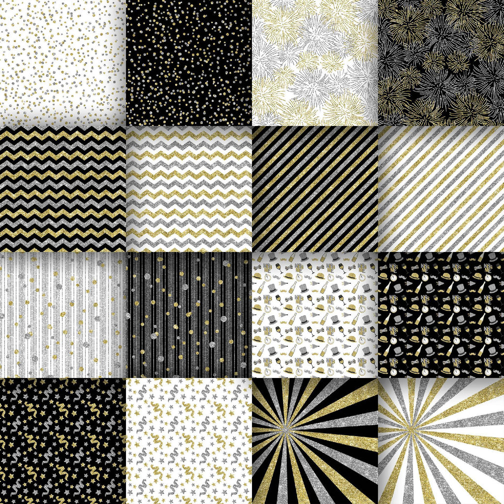 New Year Glitter Digital Paper - So Fontsy