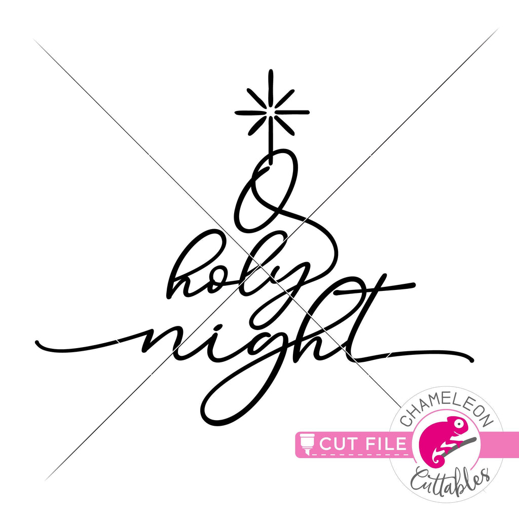 O holy night - Christmas tree design - SVG PNG DXF EPS JPEG - So Fontsy