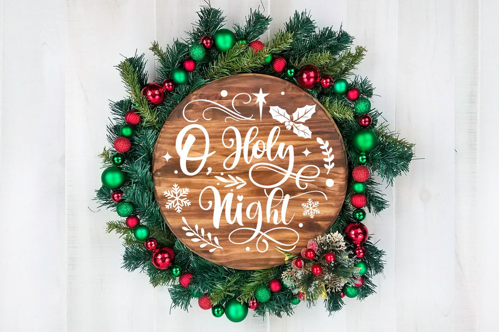 O, Holy Night - Round Christmas SVG Quote - So Fontsy