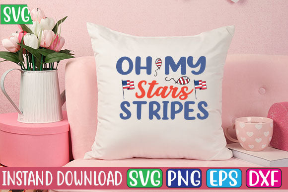 Oh My Stars Stripes SVG Cut File - So Fontsy