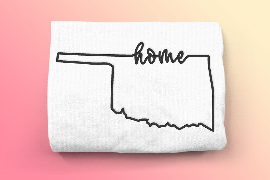 Oklahoma Home State Outline Embroidery - So Fontsy