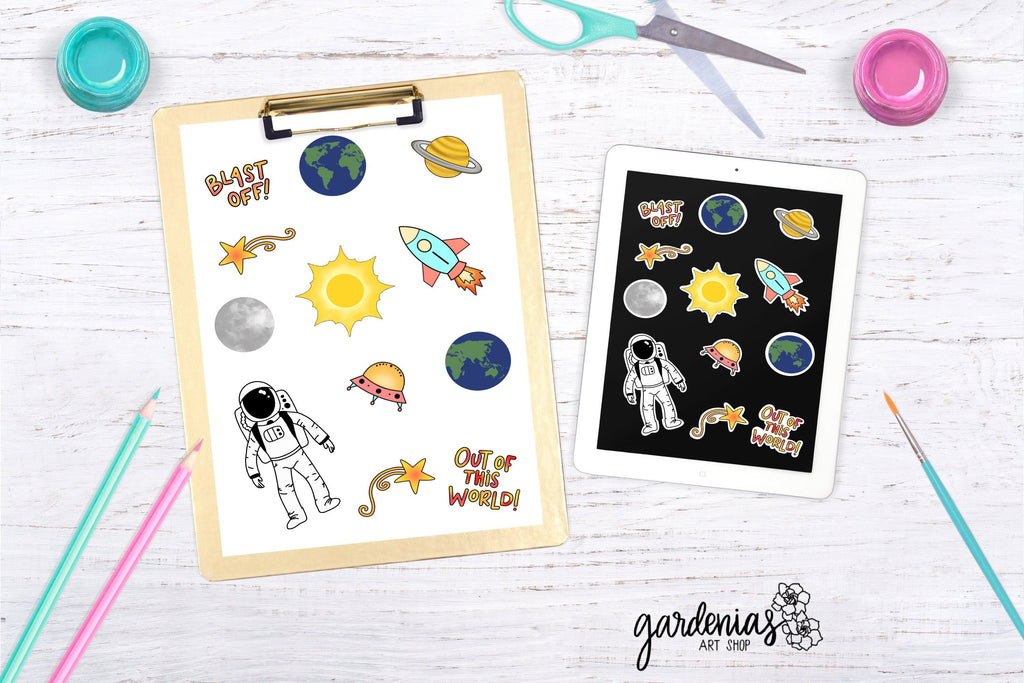 Outer Space Sticker Set - So Fontsy