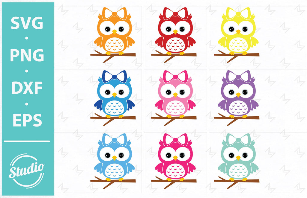 Owl Svg File, Owl on a branch Svg, Cute owl Svg, Png, Dxf, Eps - So Fontsy