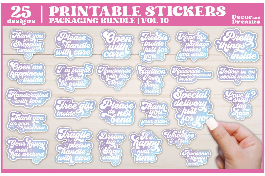 Packaging Sticker Bundle | Small Business Stickers | Vol 10 - So Fontsy