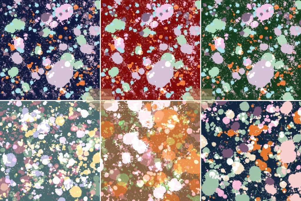 Paint Splatters Digital Papers Backgrounds - So Fontsy