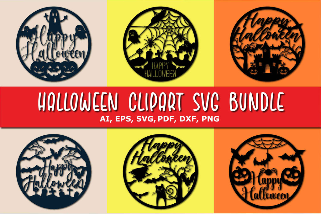 Paper Cut Halloween Clipart SVG Bundle - So Fontsy