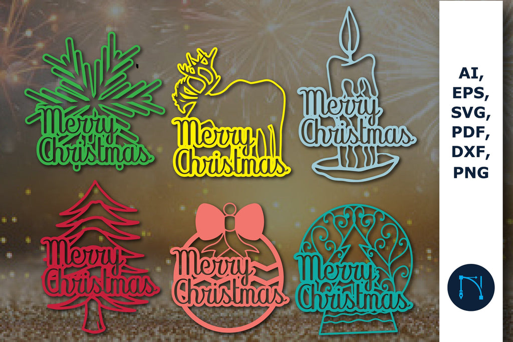 paper cut Merry Christmas SVG bundle - So Fontsy