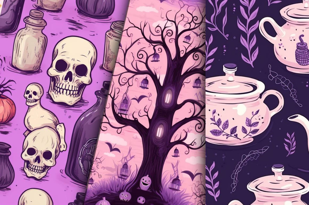 Pastel Halloween backgrounds Bundle - So Fontsy