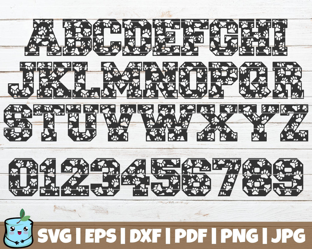 Paw Alphabet And Numbers - So Fontsy