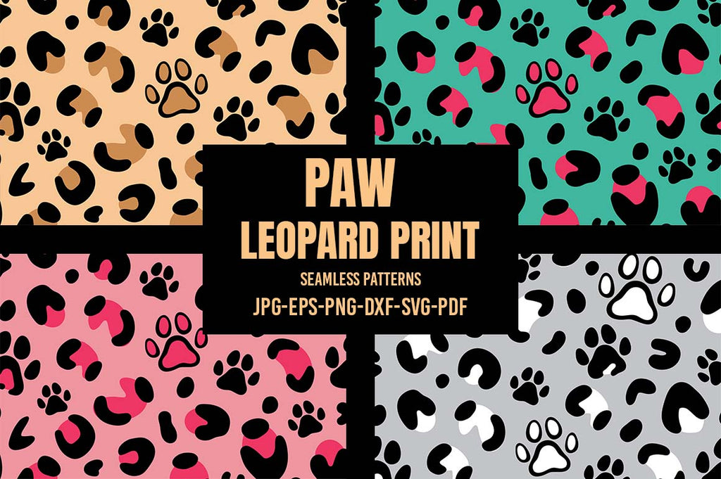Paw Leopard Print SVG | Paw dog SVG | Leopard pattern SVG - So Fontsy