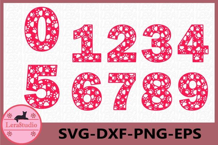 Paw Numbers SVG - So Fontsy