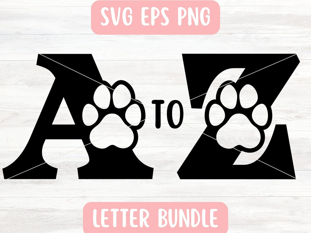 Paw Print Alphabet SVG for Cricut or Silhouette - So Fontsy