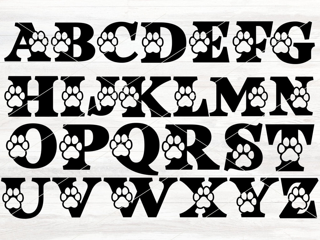 Paw Print Alphabet SVG for Cricut or Silhouette - So Fontsy