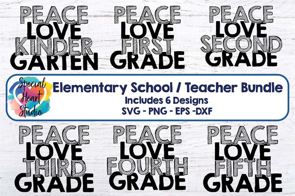 Peace Love Elementary Grades Mini Bundle - So Fontsy