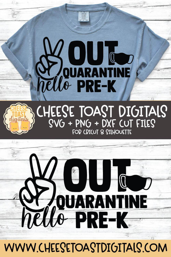 Peace Out Quarantine Hello Pre-K | Mask Back to School SVG - So Fontsy