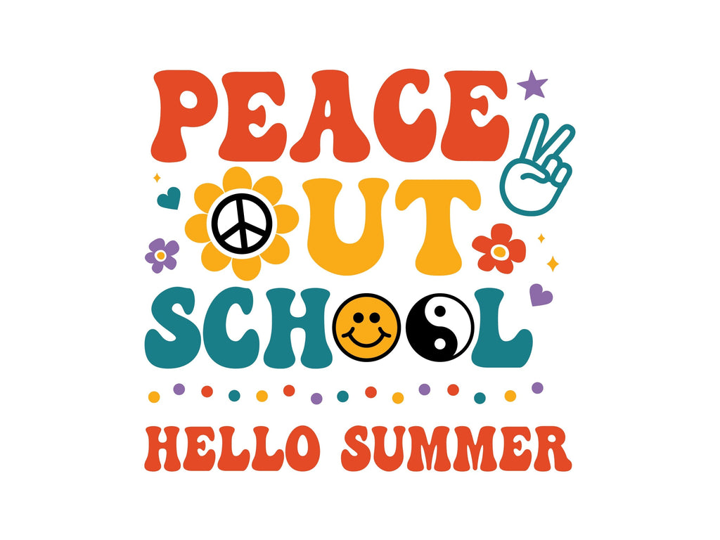 Peace Out School SVG, PNG - So Fontsy