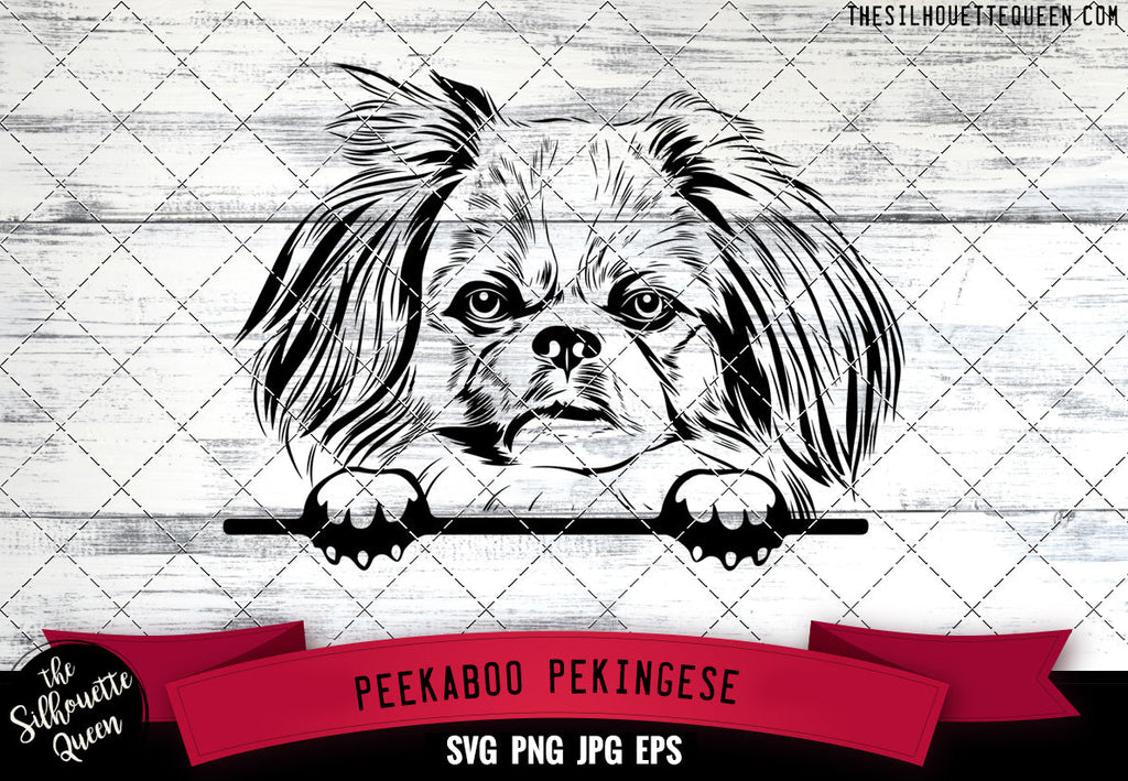 Pekingese Peek A Boo | Peekaboo | Peeking Dog Face SVG for Glowforge ...
