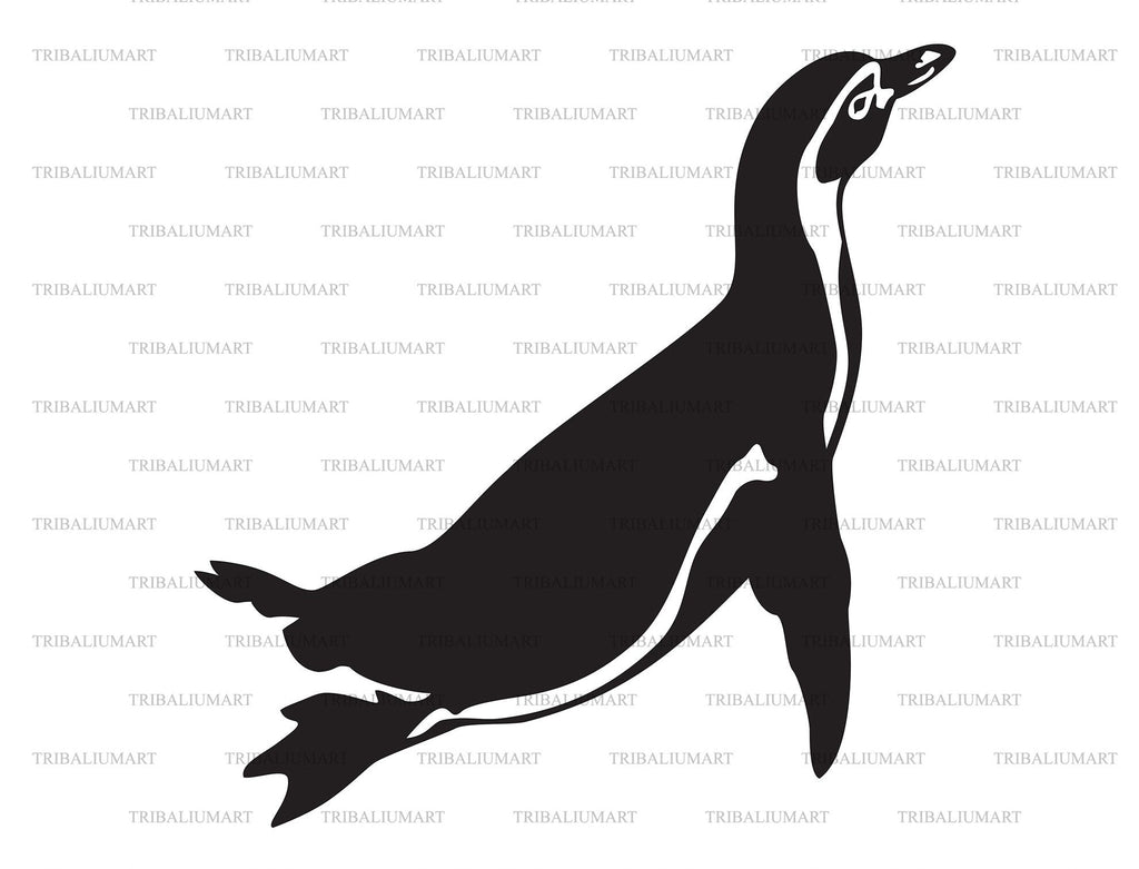 Penguin animal. Cut files for Cricut. Clip Art silhouettes (eps, svg ...