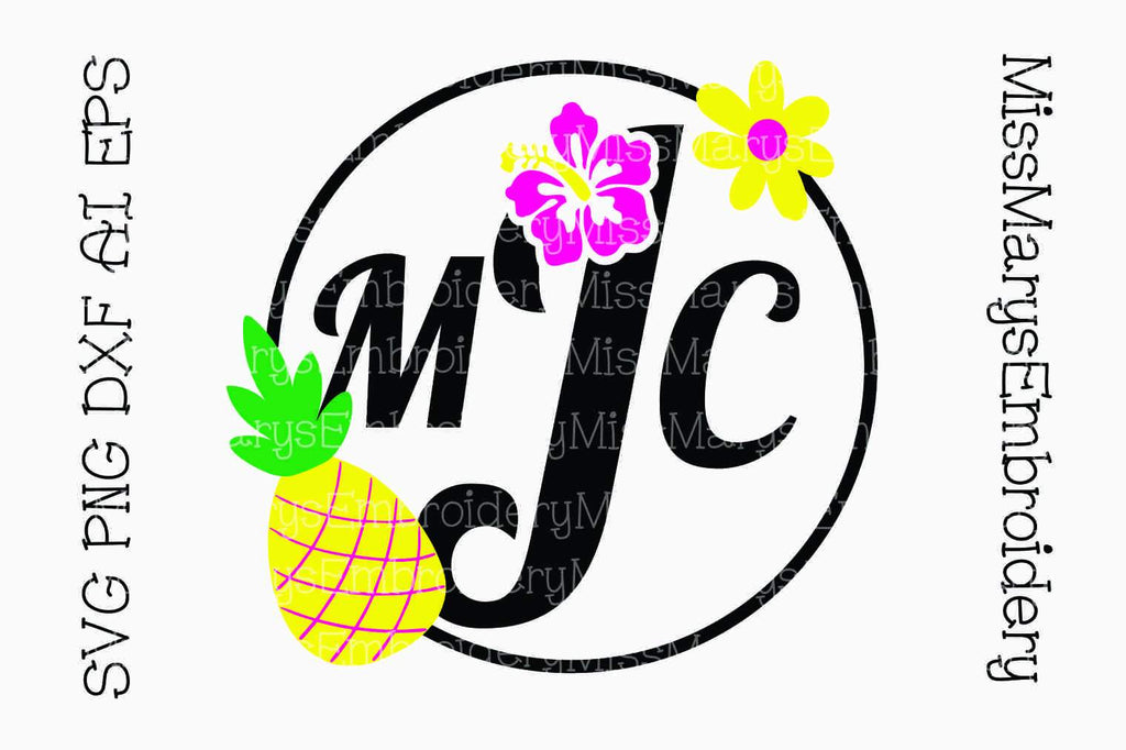 Pineapple Monogram Frame - So Fontsy