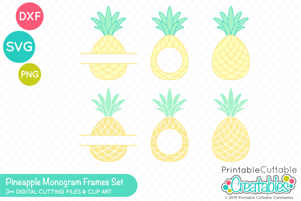 Pineapple Monogram Frames SVG Set - So Fontsy