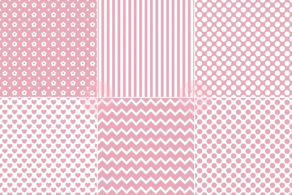 Pink and White Pattern Seamless Digital Paper Backgrounds - So Fontsy