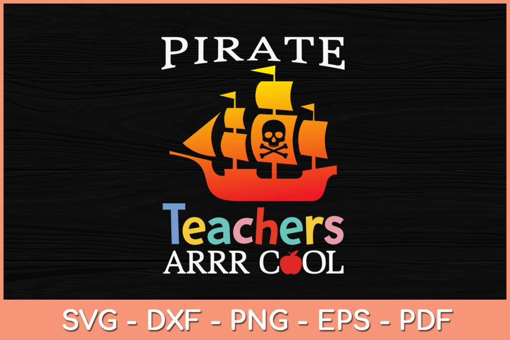 Pirate Teacher Arrr Cool Funny Halloween Svg Design - So Fontsy