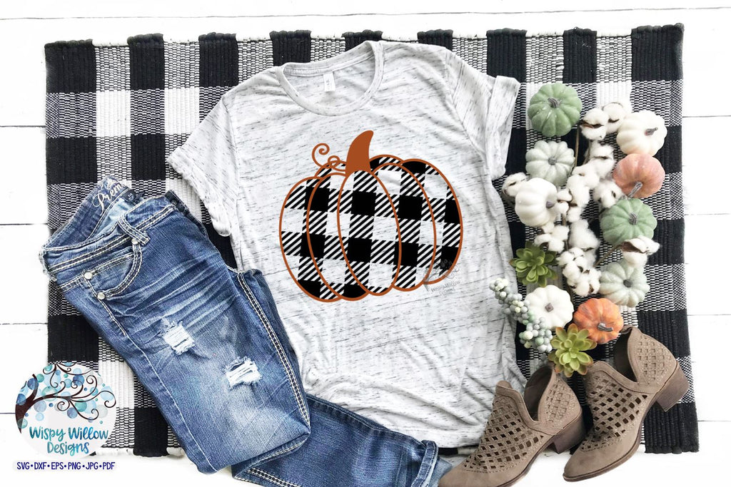 Plaid Pumpkin SVG - So Fontsy