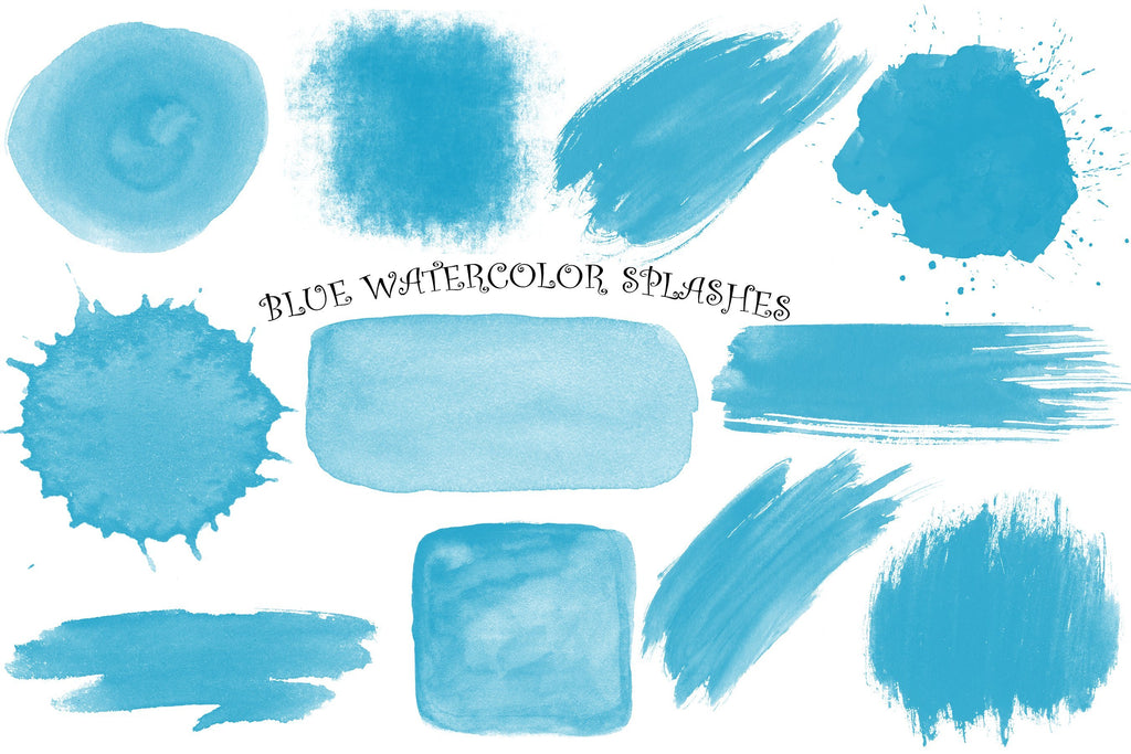 PNG Blue Watercolor Splashes, Splotches Clipart,Paint Drip, Hand Paint ...