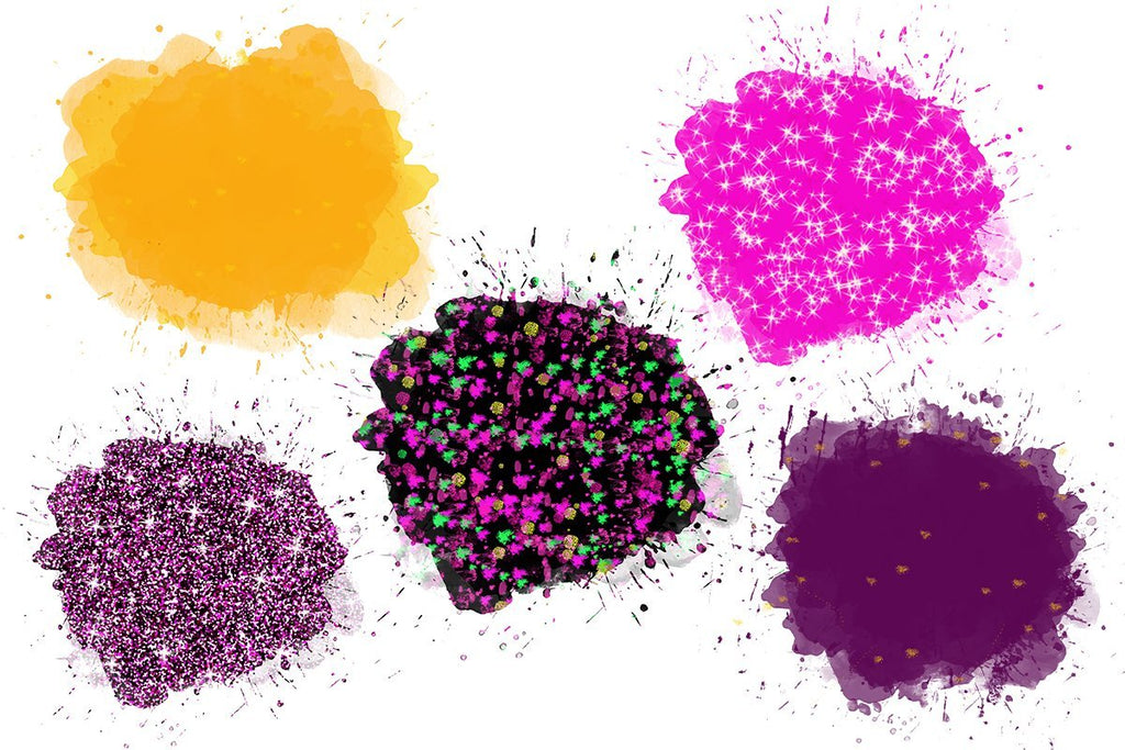 PNG Colored Watercolor Splashes, Splotches Clipart,Paint Drip, Hand Pa ...