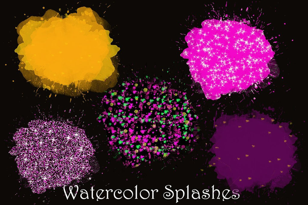 PNG Colored Watercolor Splashes, Splotches Clipart,Paint Drip, Hand Pa ...