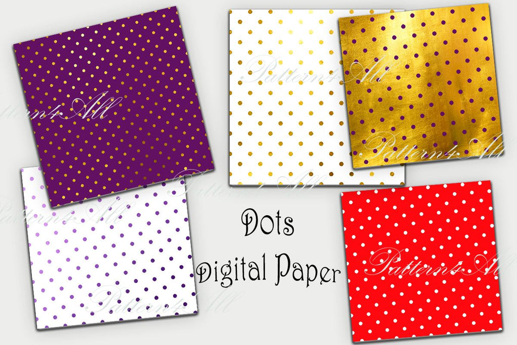 Polka dot digital paper, scrapbook papers, wallpaper, background - So ...