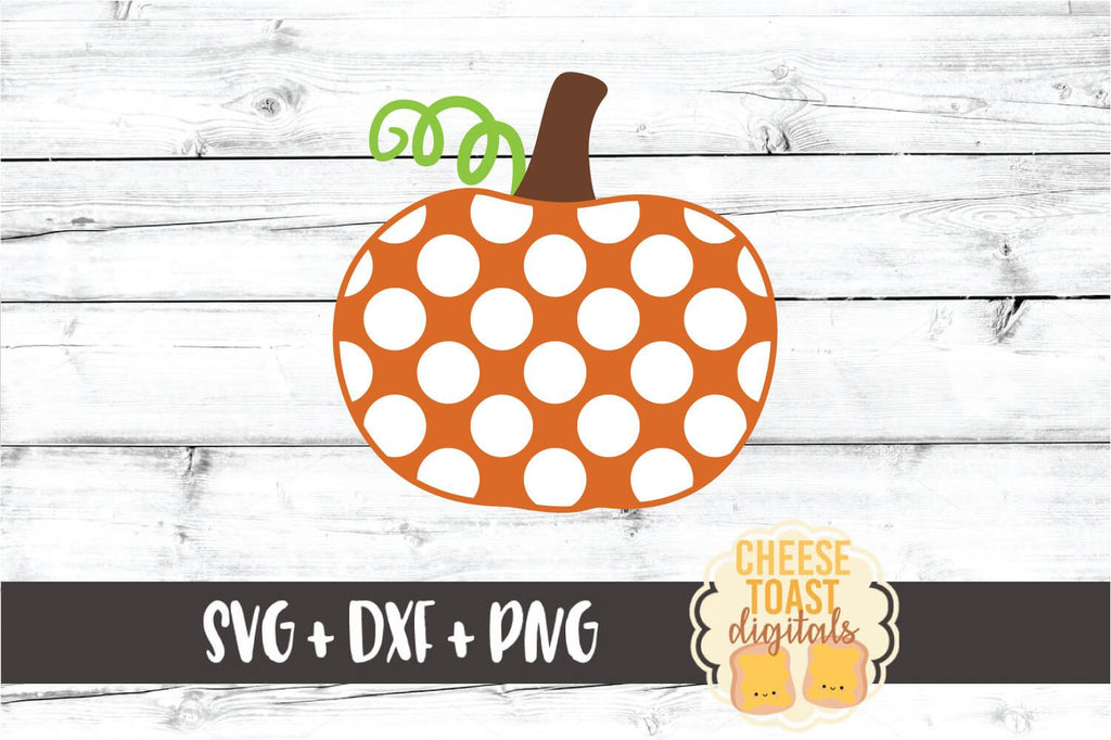 Polka Dot Pumpkin - Fall SVG PNG DXF Cut Files - So Fontsy