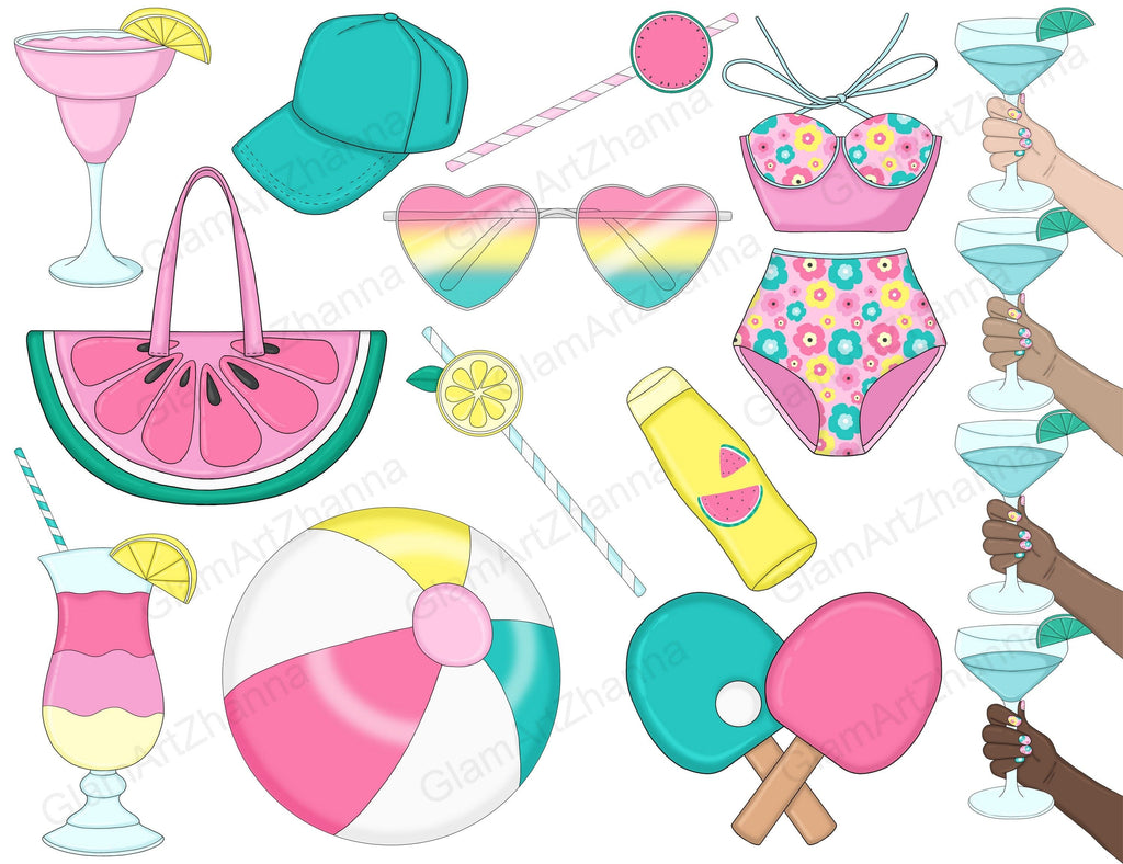 Pool Clipart Bundle | Swimming Illustration - So Fontsy