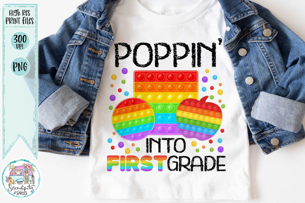 Poppin' Into First Grade - PNG - So Fontsy