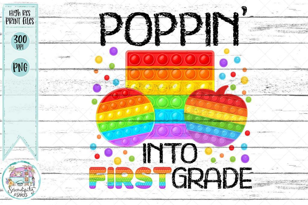 Poppin' Into First Grade - PNG - So Fontsy