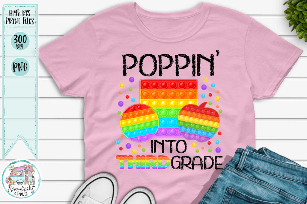 Poppin' Into Third Grade - PNG - So Fontsy