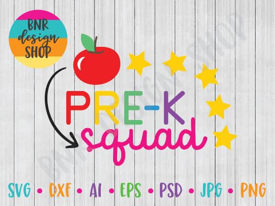 Pre-K Squad SVG File, Back to School SVG, First Day of School SVG ...