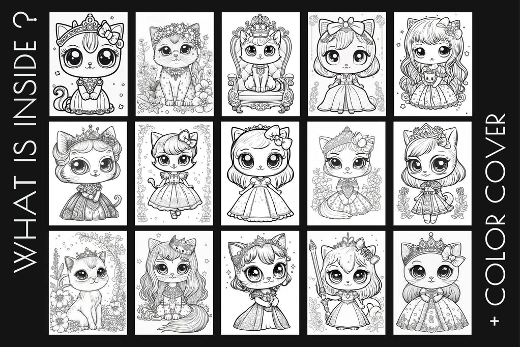 itty bitty princess kitty coloring pages printable