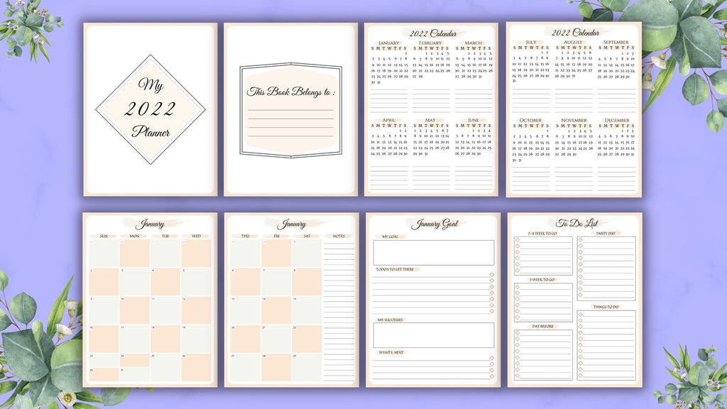 Printable 2022 Planner Canva Template - So Fontsy