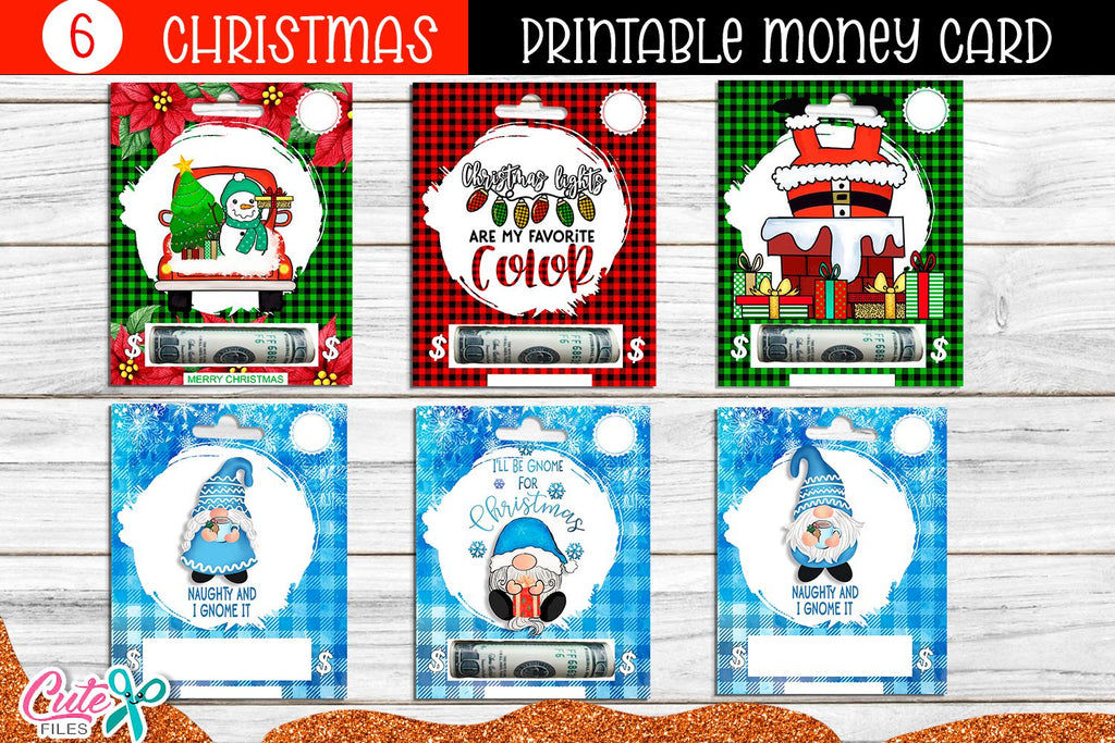 Printable Christmas Money Card Bundle - So Fontsy