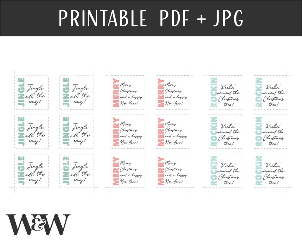 PRINTABLE Modern Christmas Tag Bundle | Christmas Gift Tags - So Fontsy